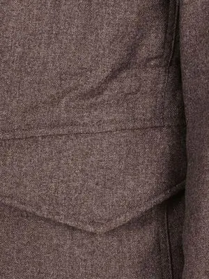 Eleventy Hooded Jacket In Wool And Cashmere Blend With Flap Utility Pockets - Dark