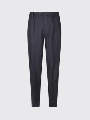 Eleventy Slim Fit Pleated Tailored Trousers In Wool And Cashmere - Blue