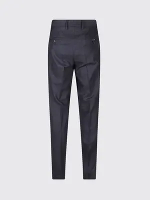 Eleventy Slim Fit Pleated Tailored Trousers In Wool And Cashmere - Blue