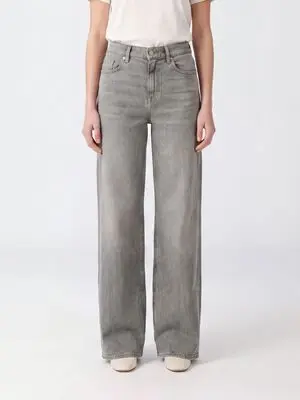7 For All Mankind Lotta High-waisted Wide Leg Cotton Denim Jeans - Grey