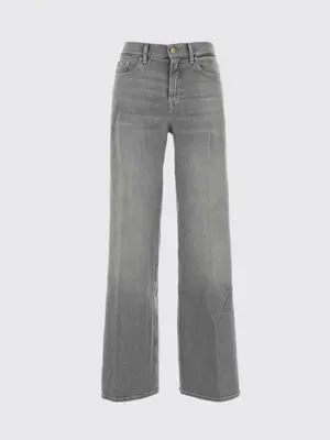 7 For All Mankind Lotta High-waisted Wide Leg Cotton Denim Jeans - Grey