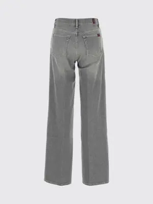 7 For All Mankind Lotta High-waisted Wide Leg Cotton Denim Jeans - Grey