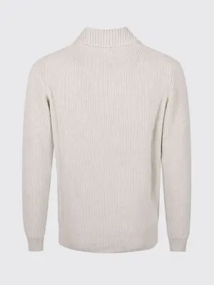 BALLANTYNE Slim Fit Long-sleeved Wool Polo Shirt - Grey