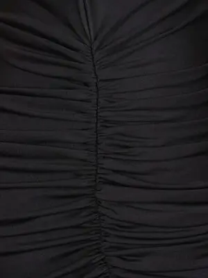 Victoria Beckham Draped Sheath Long Dress With A Straight Neckline