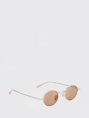 Chloé Sunglasses With Round Silver Metal Frame And Amber-coloured Lenses - Gold