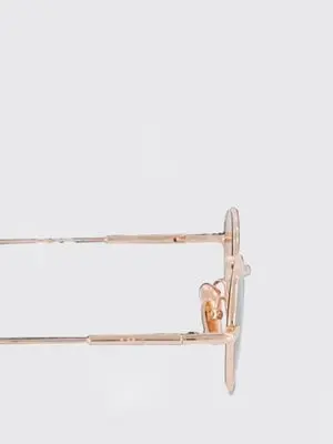 Chloé Sunglasses With Round Silver Metal Frame And Amber-coloured Lenses - Gold