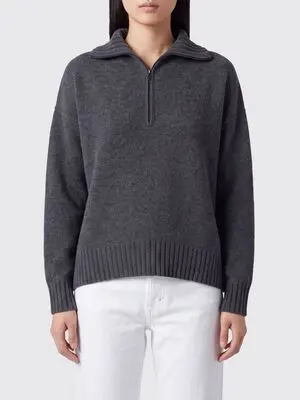 Max Mara Alpaca Blend Jumper With Stand Collar And Half-zip - Grey