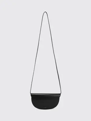 JIL SANDER Small Calfskin Leather Crossbody Bag With Rounded Shape And Flap