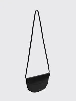 JIL SANDER Small Calfskin Leather Crossbody Bag With Rounded Shape And Flap