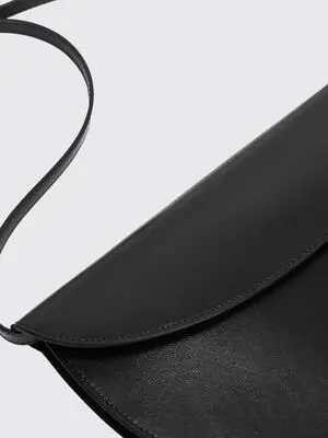 JIL SANDER Small Calfskin Leather Crossbody Bag With Rounded Shape And Flap
