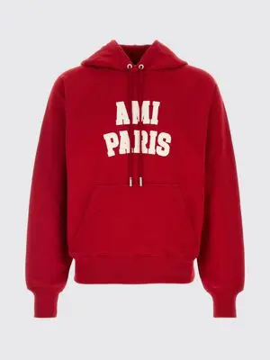 AMI Paris Cotton Hoodie With Kangaroo Pocket