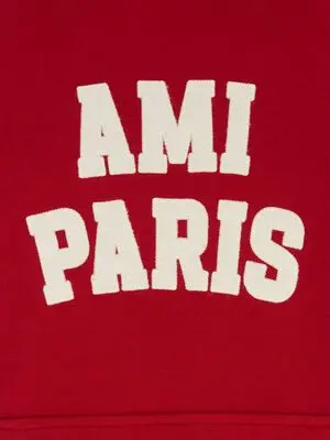 AMI Paris Cotton Hoodie With Kangaroo Pocket