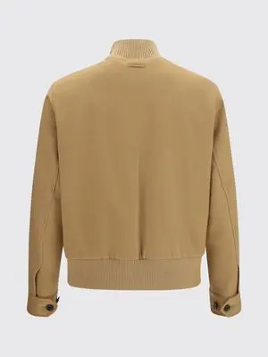 LARDINI Wool And Cashmere Blend Bomber Jacket With A High Collar - Brown