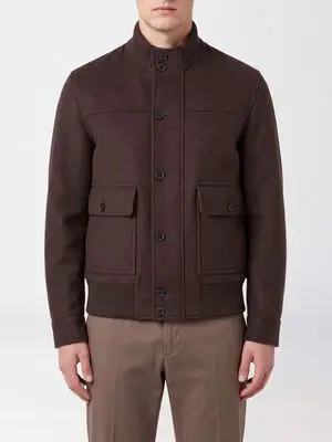 LARDINI Wool And Cashmere Blend Bomber Jacket With A High Collar - Dark