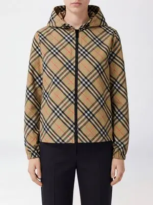 Burberry Vintage Check Hooded Windbreaker Jacket In Polyester