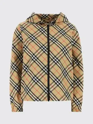 Burberry Vintage Check Hooded Windbreaker Jacket In Polyester