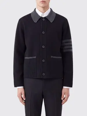 Thom Browne 4-bar Stripe Classic Collar Wool Cardigan