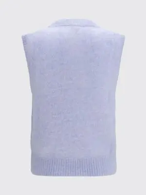 GANNI Alpaca Blend Knitted Vest With Jacquard Graffiti Print