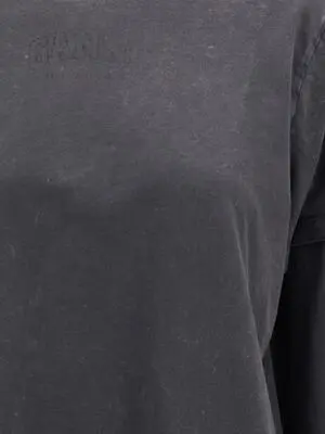 GANNI Long-sleeved T-shirt In Recycled Cotton Jersey - Charcoal