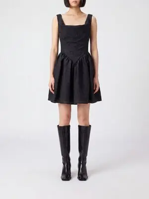 VIVIENNE WESTWOOD Square-neck Cotton Bustier Mini Dress With Thin Straps
