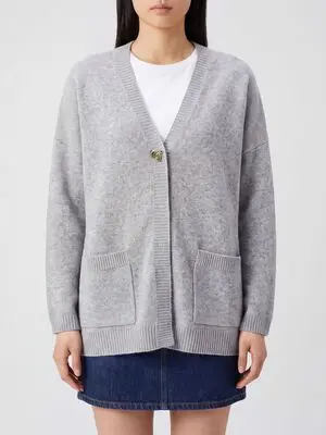 Fabiana Filippi Pure Cashmere Cardigan With Knot Charm And Patch Pockets