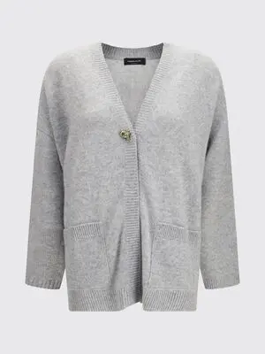 Fabiana Filippi Pure Cashmere Cardigan With Knot Charm And Patch Pockets