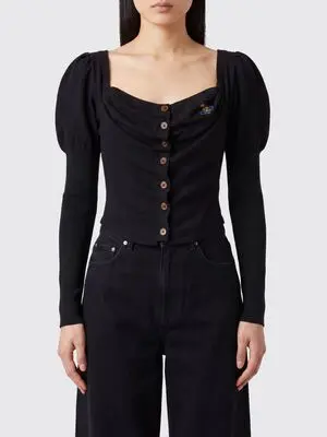 VIVIENNE WESTWOOD Draped Neck Corset Top In A Wool And Silk Blend