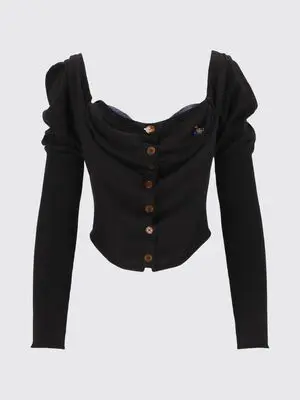 VIVIENNE WESTWOOD Draped Neck Corset Top In A Wool And Silk Blend