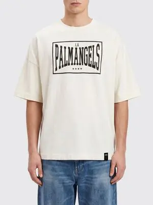Palm Angels Contrast Front Logo Print Cotton Crewneck T-shirt - White