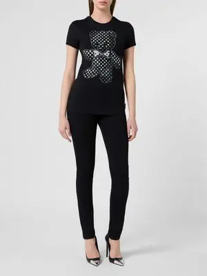 Philipp Plein Slim Fit T-shirt With Teddy Bear Print And Crystal Logo