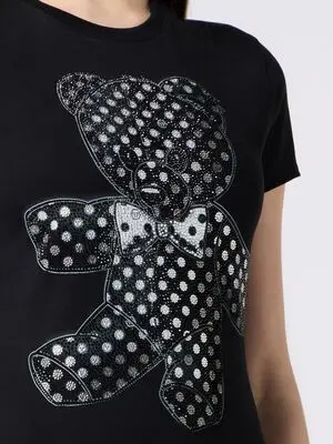 Philipp Plein Slim Fit T-shirt With Teddy Bear Print And Crystal Logo