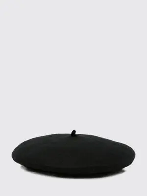 Emporio Armani Wool Beret With Embroidery And Studs - Black 1