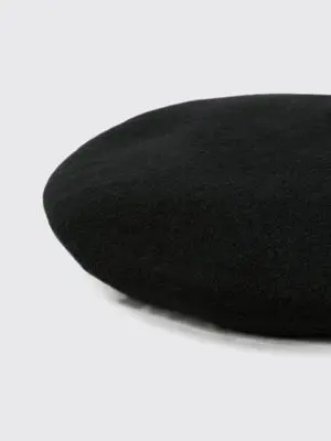 Emporio Armani Wool Beret With Embroidery And Studs - Black 1