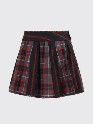 VIVIENNE WESTWOOD High-waisted Pleated Mini Skirt In Tartan Wool - Grey