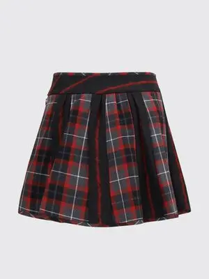 VIVIENNE WESTWOOD High-waisted Pleated Mini Skirt In Tartan Wool - Grey