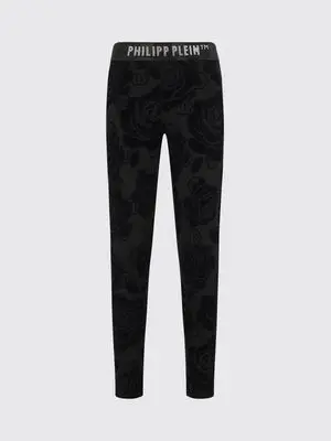 Philipp Plein Skinny Leggings With Floral Embroidery And Rhinestone Details