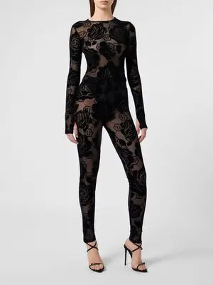 Philipp Plein High-waisted Skinny Leggings With A Floral Monogram Print