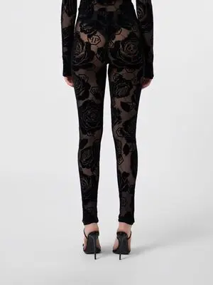 Philipp Plein High-waisted Skinny Leggings With A Floral Monogram Print