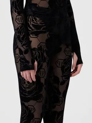 Philipp Plein High-waisted Skinny Leggings With A Floral Monogram Print