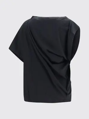 VIVIENNE WESTWOOD Hebo One-shoulder Asymmetric Cotton Top With Orb Logo - Black