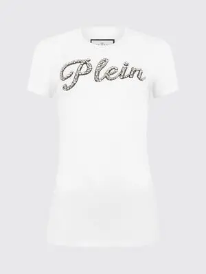 Philipp Plein Slim Fit T-shirt In Cotton With An Embroidered Rhinestone Logo