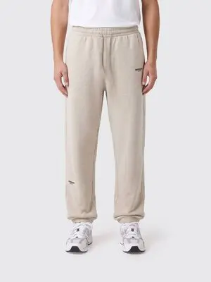 REPRESENT Contrast Embroidered Logo Cotton Jogging Trousers - Beige
