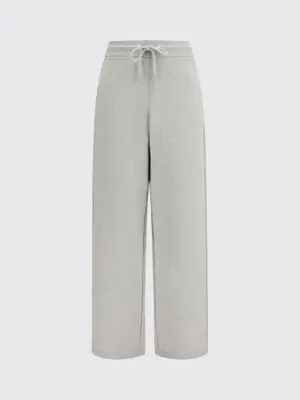 AMI Paris Wide Leg Cotton Jogging Trousers With Rear Embroidered Monogram - Grey