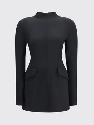 Sportmax High-neck Slim-fit Cotton-blend Mini Sheath Dress - Black
