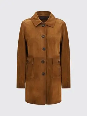 VALSTAR Knee-length Single-breasted Suede Coat With Classic Collar