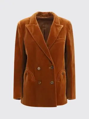BLAZÉ MILANO Double-breasted Cotton Velvet Blazer With Peak Lapels - Brown