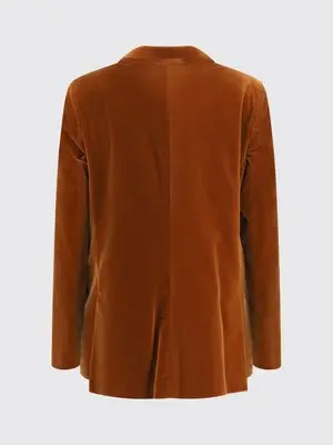 BLAZÉ MILANO Double-breasted Cotton Velvet Blazer With Peak Lapels - Brown