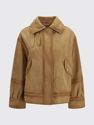 Ermanno Scervino Short Suede Jacket With Classic Collar - Camel