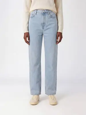 Loulou De Saison Jude High-waisted Wide Leg Cotton Denim Jeans - Blue