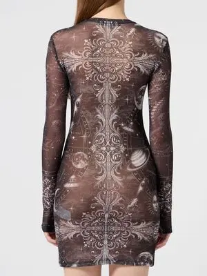 Philipp Plein Zodiaco Sheath Mini Dress With A Graphic Print And Hexagon Logo